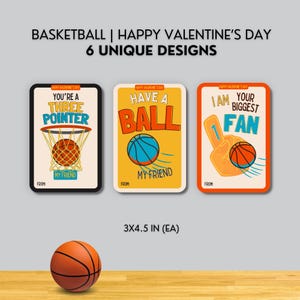 Basketball Valentine Day Cards Set Printable Sports Classroom Exchange ...