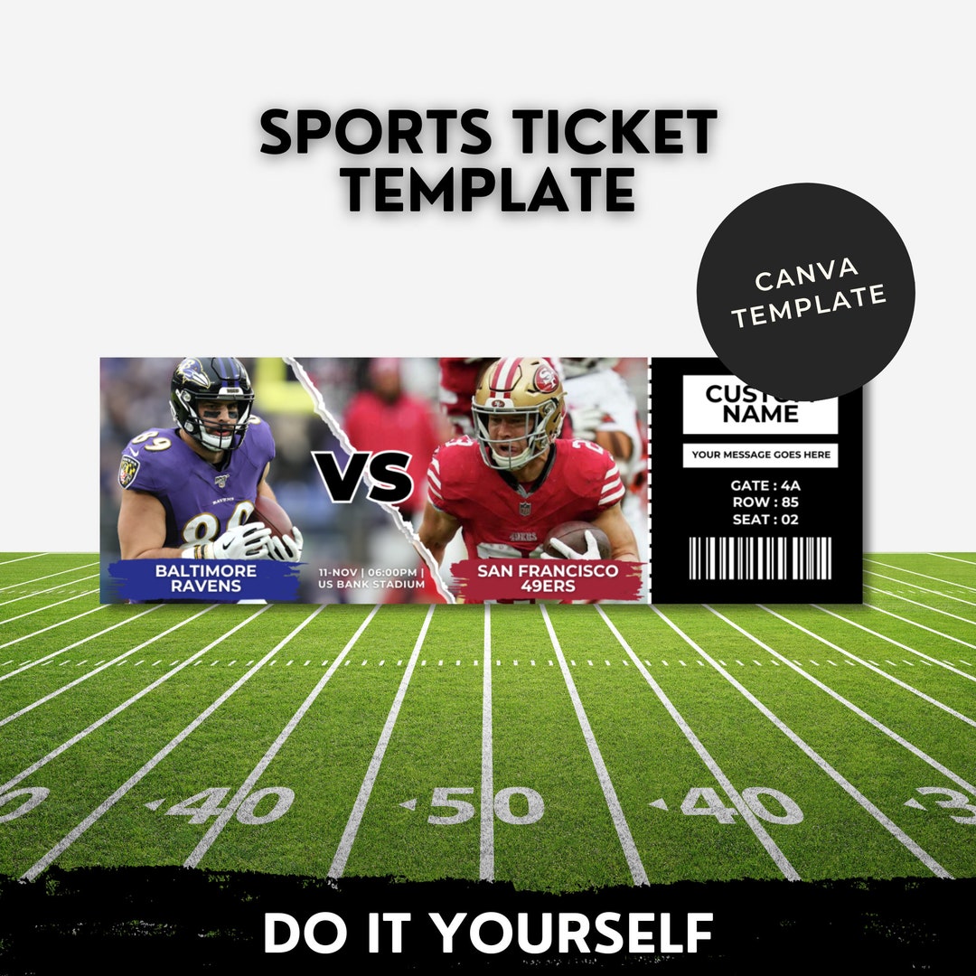 Buy Sports Ticket Template, Canva Template, Custom Tickets Fake Sports ...