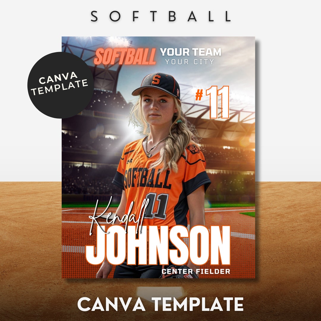Softball Poster Template Canva Editable Softball Field Arena Background ...
