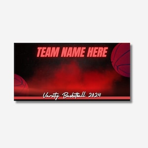 Basketball Team Banner Design Horizontal Sport Poster Editable Canva ...