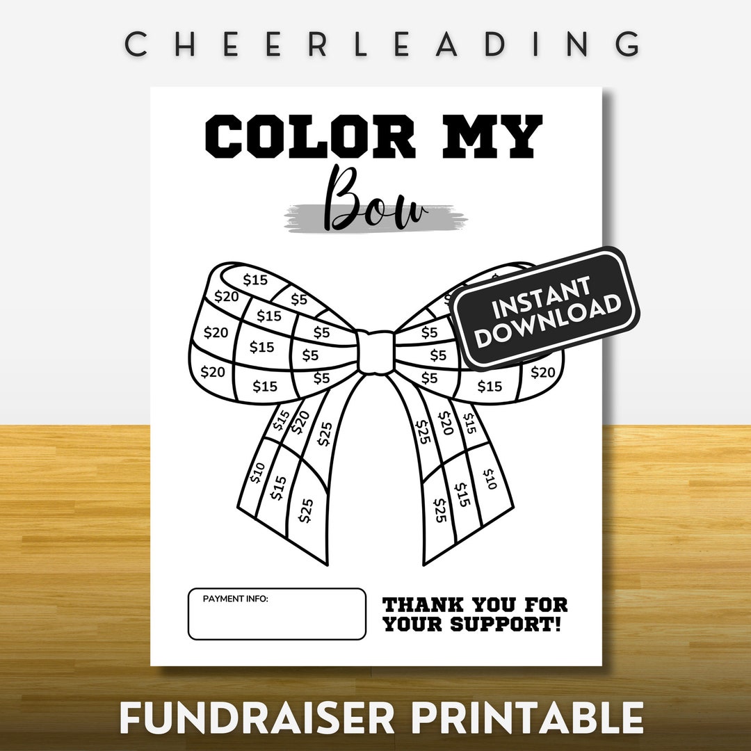 Fill My Bow Fundraiser Cheer Bow Fundraiser Flyer "color My Bow ...