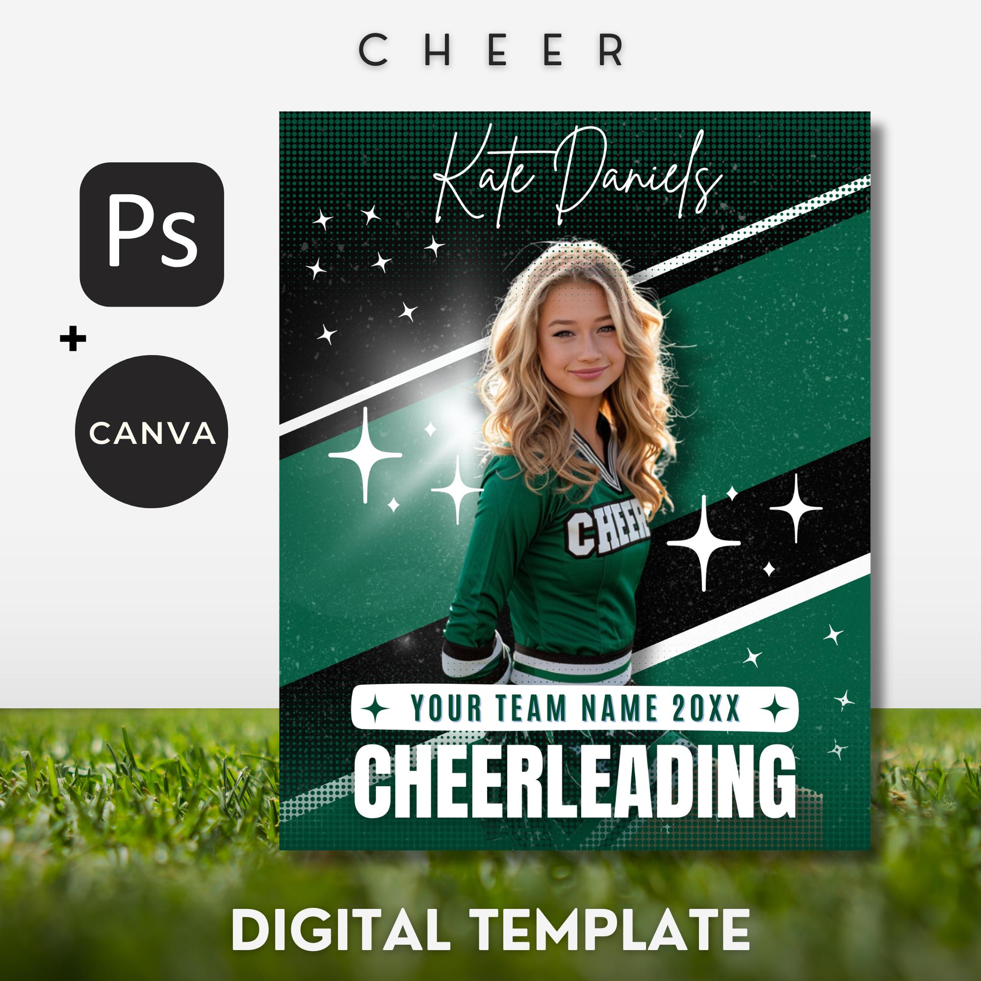 Cheer Banner Template for Canva & Photoshop Dance Senior Sports Poster ...