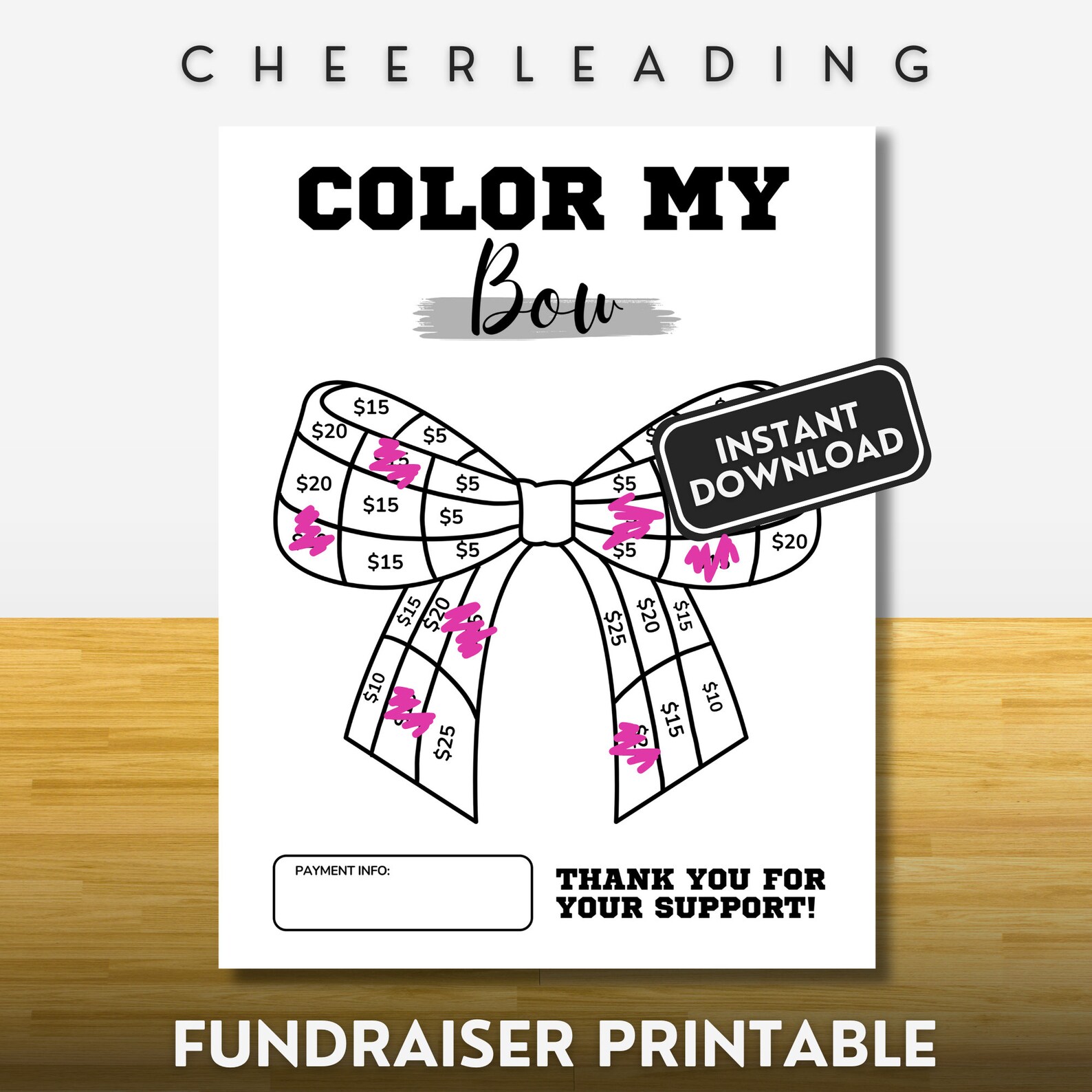 Fill My Bow Fundraiser Cheer Bow Fundraiser Flyer "color My Bow ...