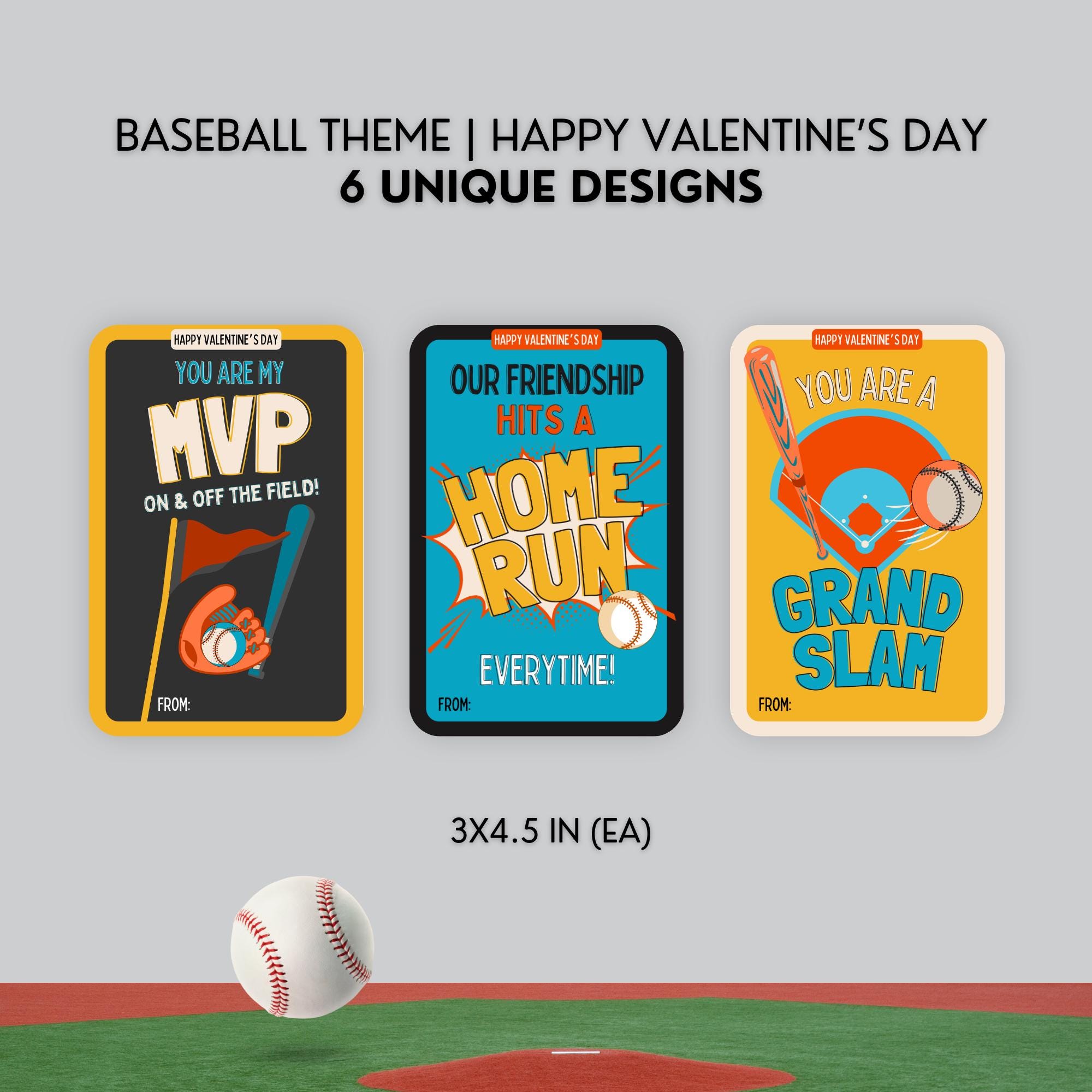 Baseball Valentine Cards Classroom Exchange DIY Instant Download ...