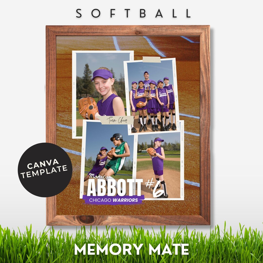 Softball Memory Mate Template End of Season Gift for Coach or Player ...