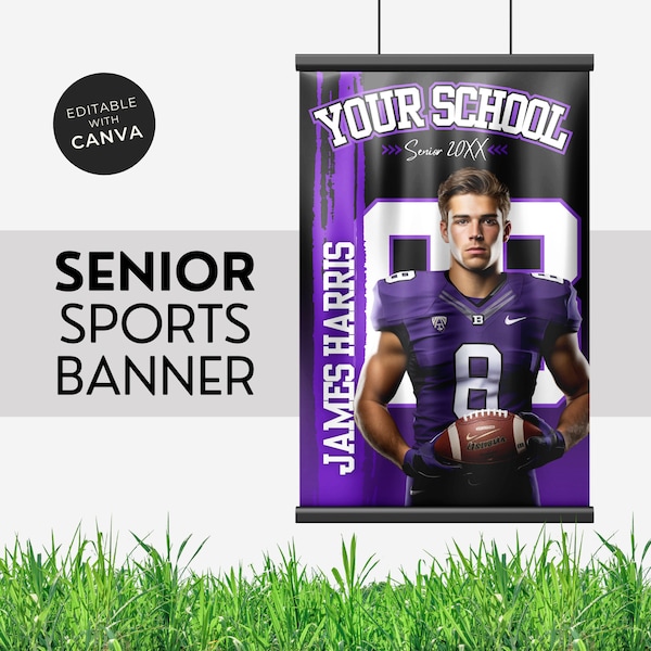 Purple Football Poster Template - Etsy