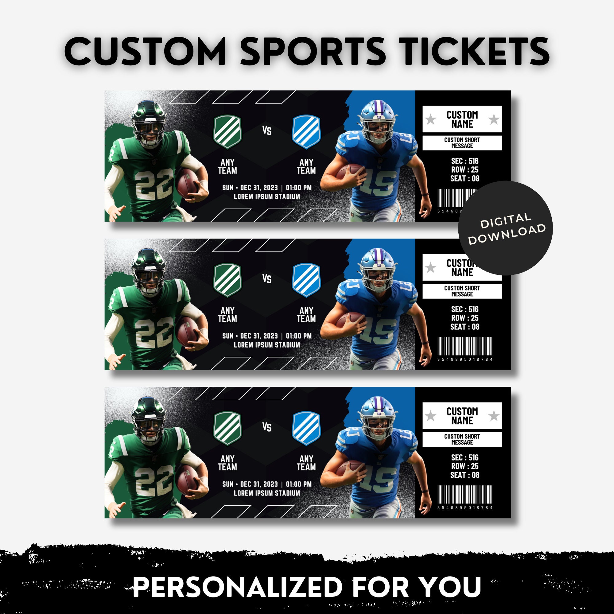 Football Game Ticket, Perfect Way to Give Surprise Tickets as a Gift ...