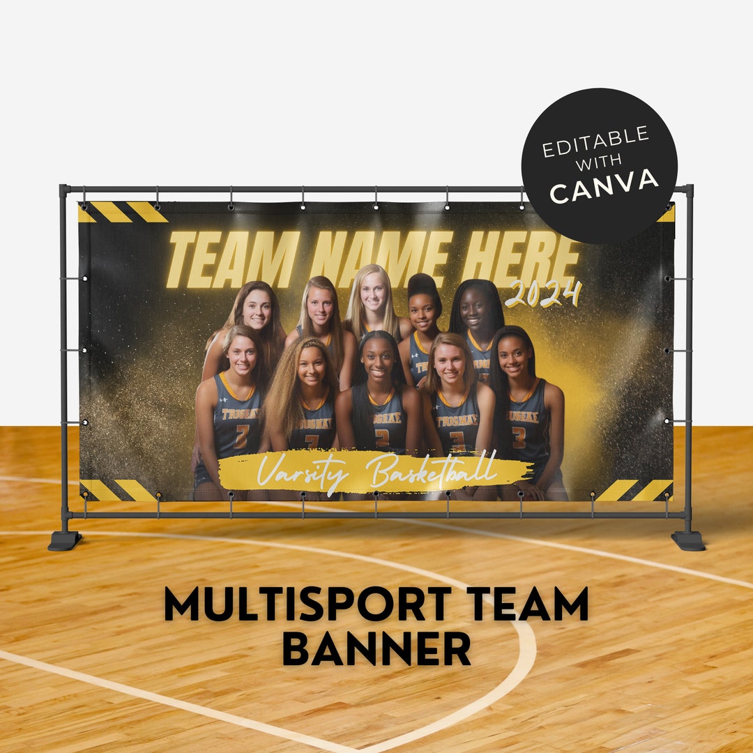 Senior Sports Team Banner Canva Template for High School or College ...