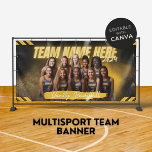 Senior Sports Team Banner Canva Template for High School or College ...