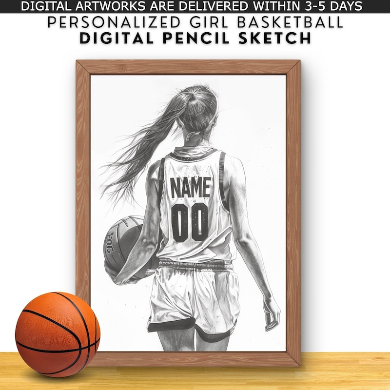 Basketball Print Pencil Art - Etsy