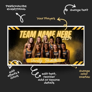 Senior Sports Team Banner Canva Template for High School or College ...