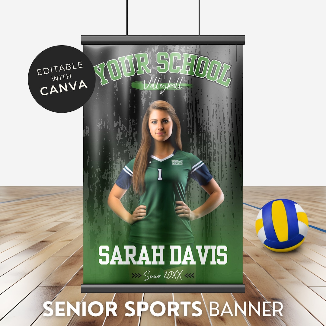 Volleyball Senior Banner Template Senior Poster for Senior Night ...
