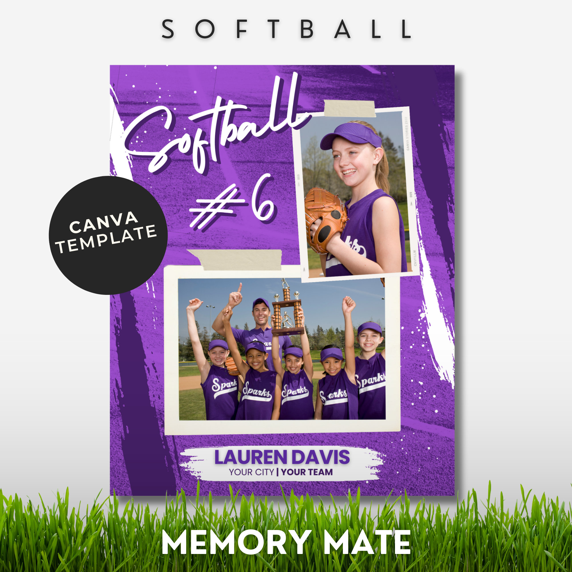 Custom Sotball Player Photo Collage Softball Player or Coach Team ...