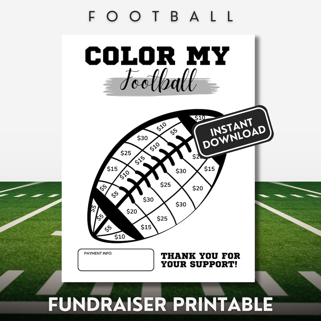 Color My Football Fundraiser Flyer Fill My Football Sponsor My Season ...
