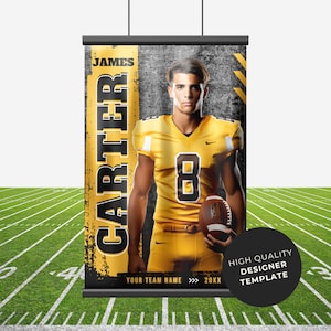 Senior Football Banner Canva & Photoshop Template High School Football ...