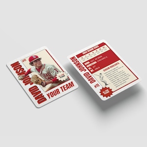 Baseball Card Canva Template With Player Stats Fully Editable Vintage ...