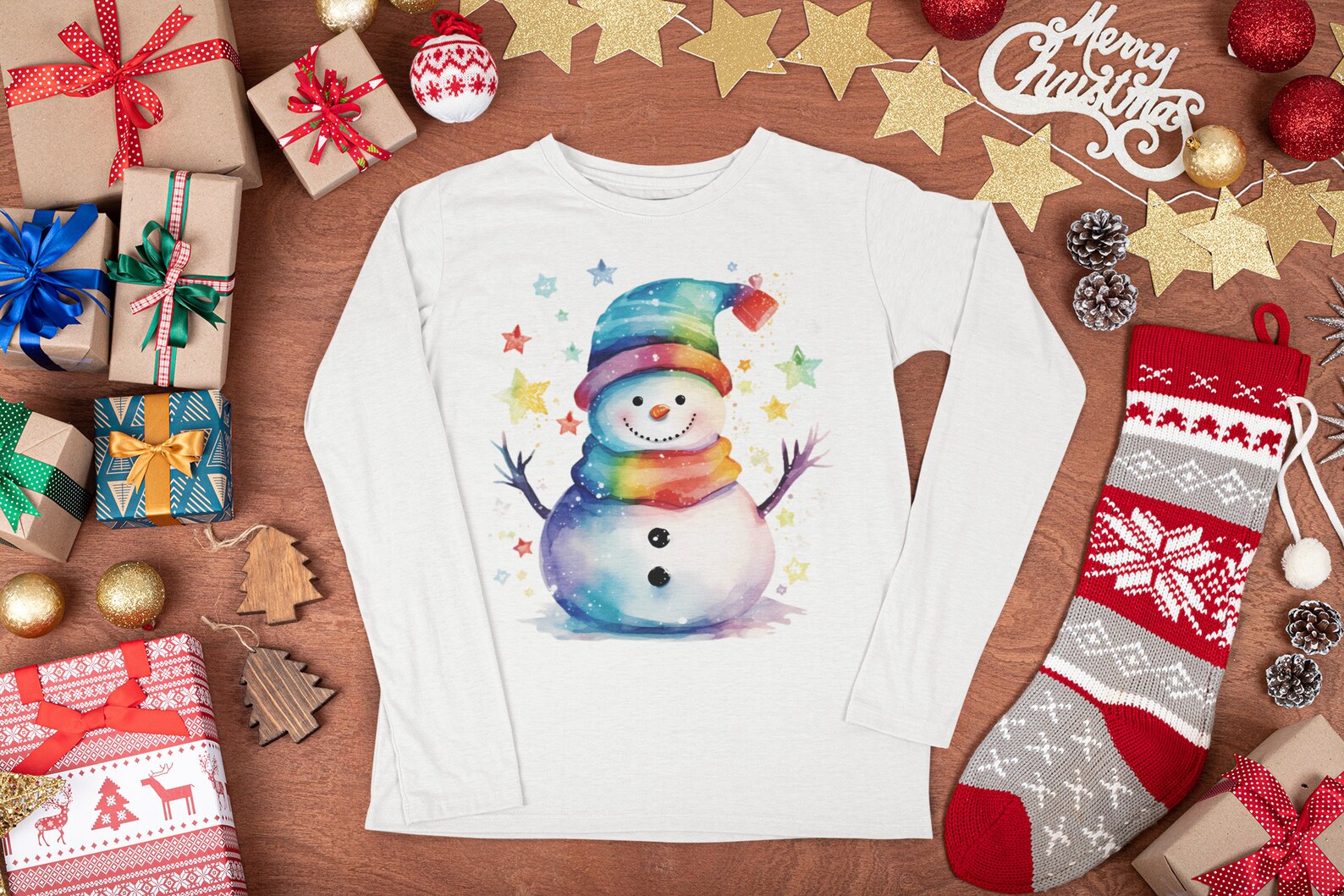 32 Watercolor Rainbow Snowman Christmas Clipart, Winter Clipart Bundle ...