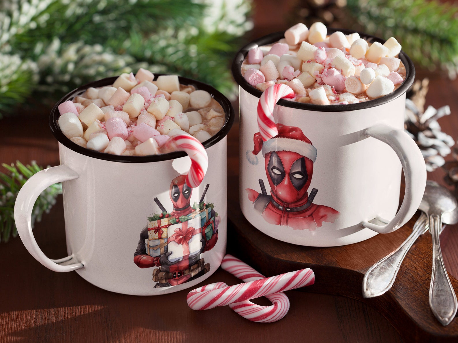 34 Watercolor Christmas Deadpool, Images for Printing, Christmas PNG ...
