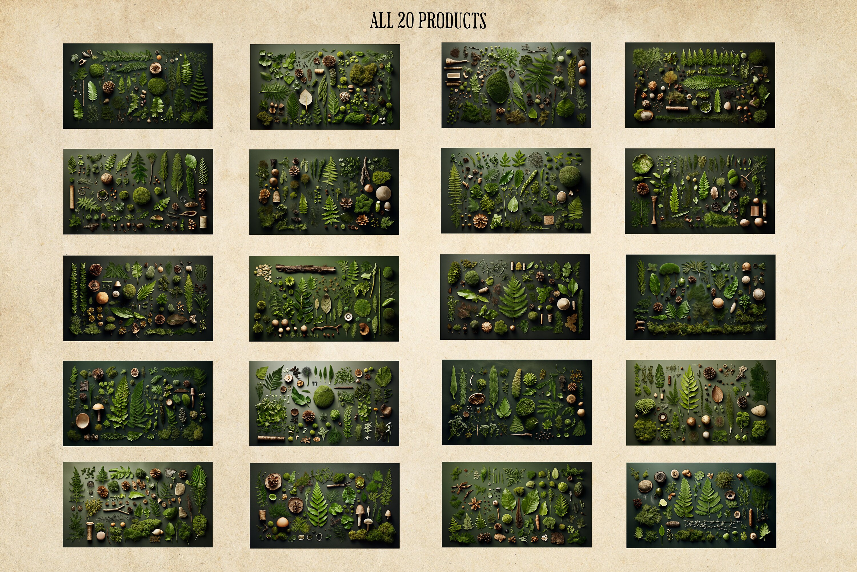 20 Realistic Forest Greenery Bundle PNG PDF Moss Wall Art - Etsy