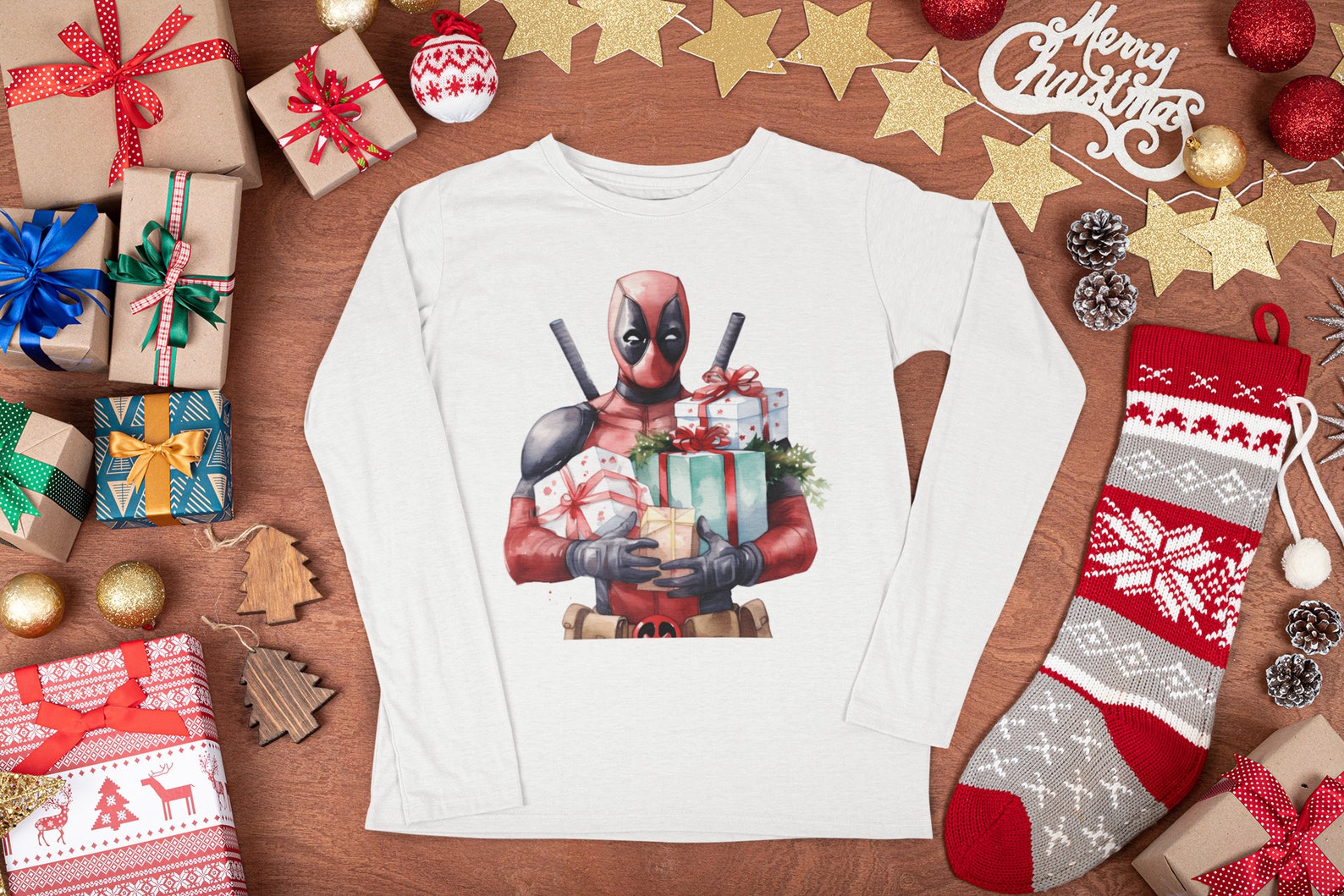 34 Watercolor Christmas Deadpool, Images for Printing, Christmas PNG ...
