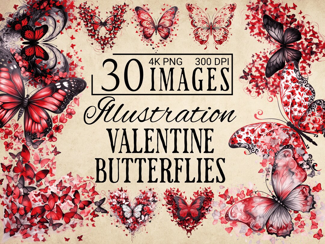 30 Valentine Butterflies Cliparts, High Quality Transparent PNG ...