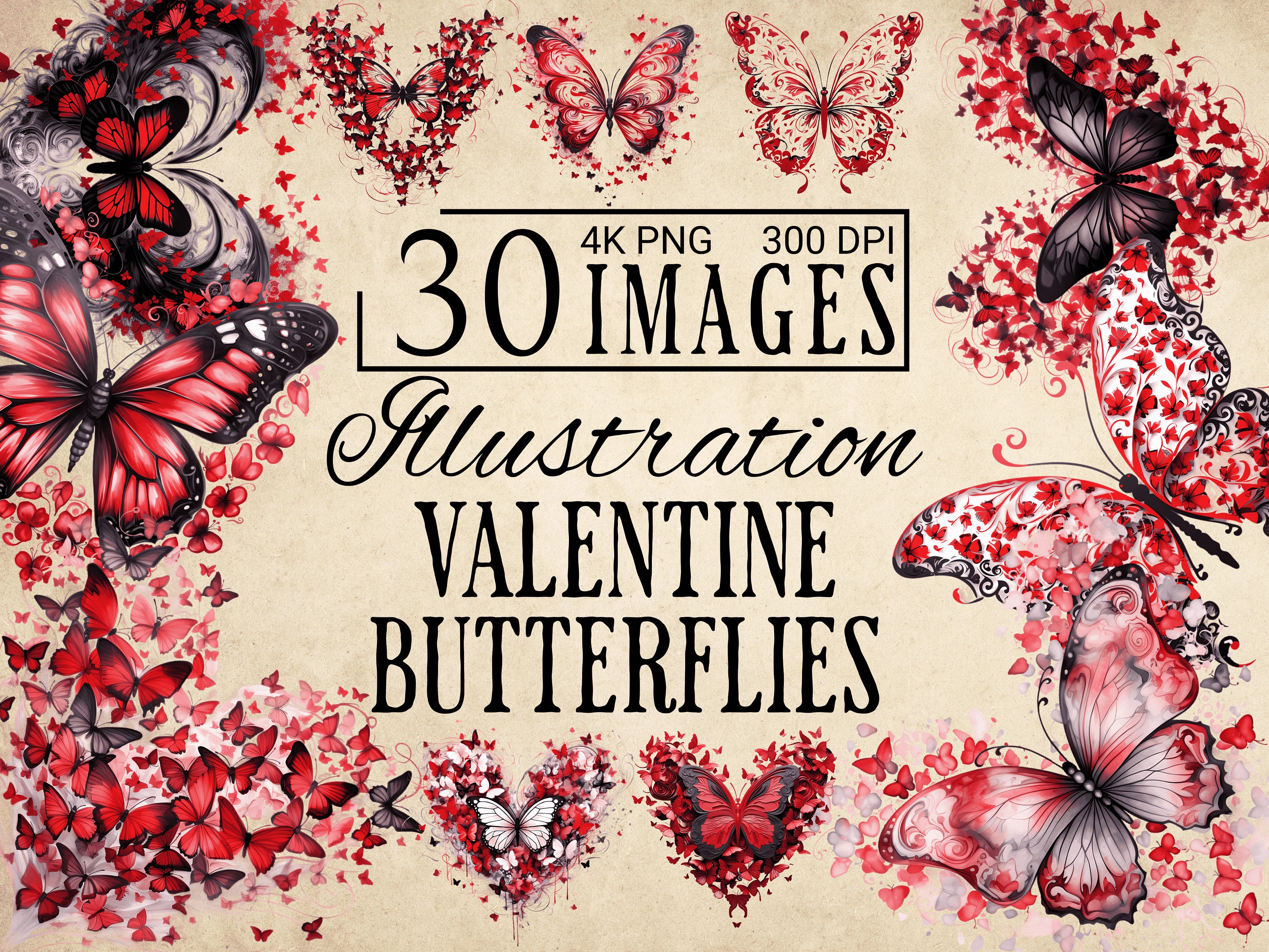 30 Valentine Butterflies Cliparts, High Quality Transparent PNG ...