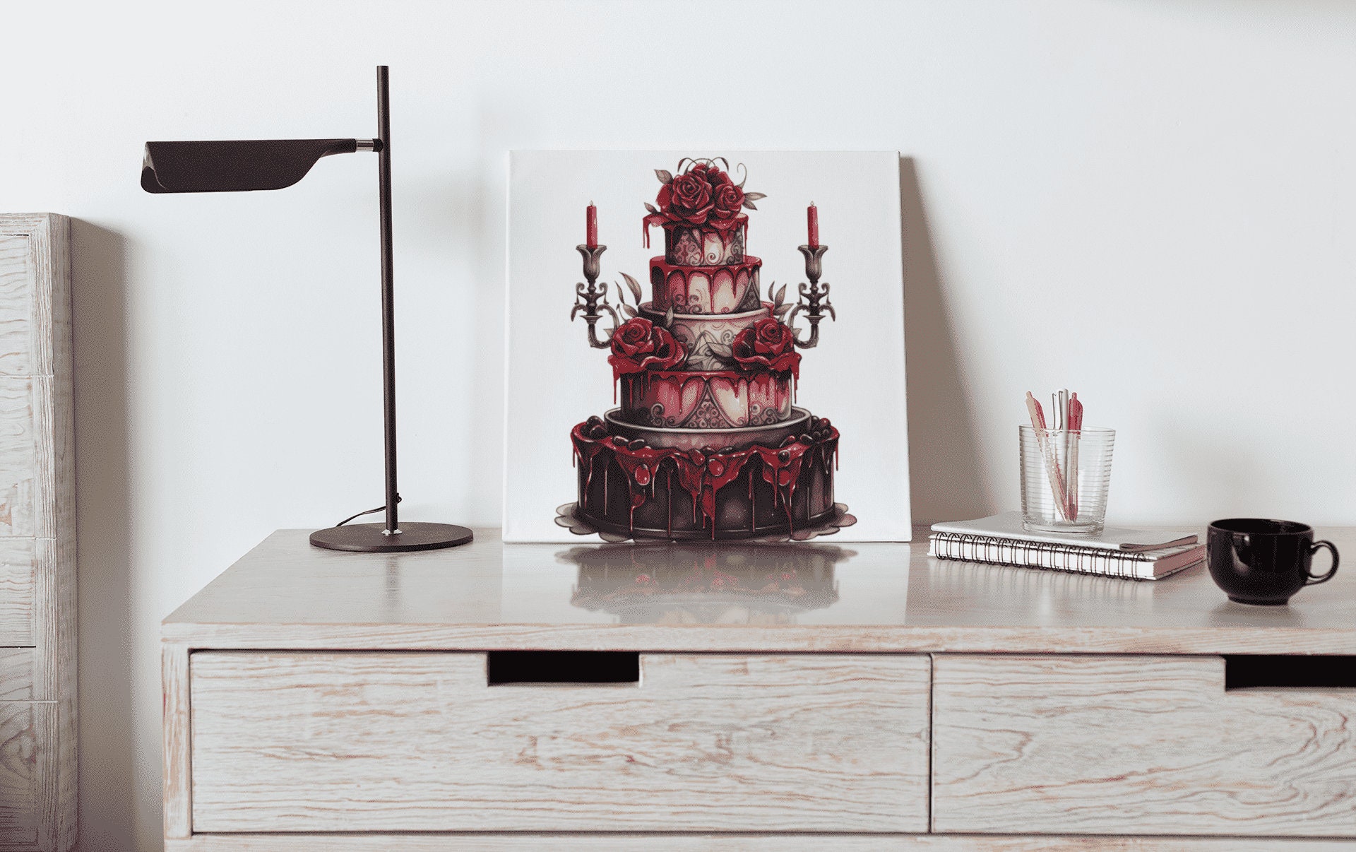 Watercolor Gothic Cake Clipart, 50 High Quality PNG, Gothic Clipart ...