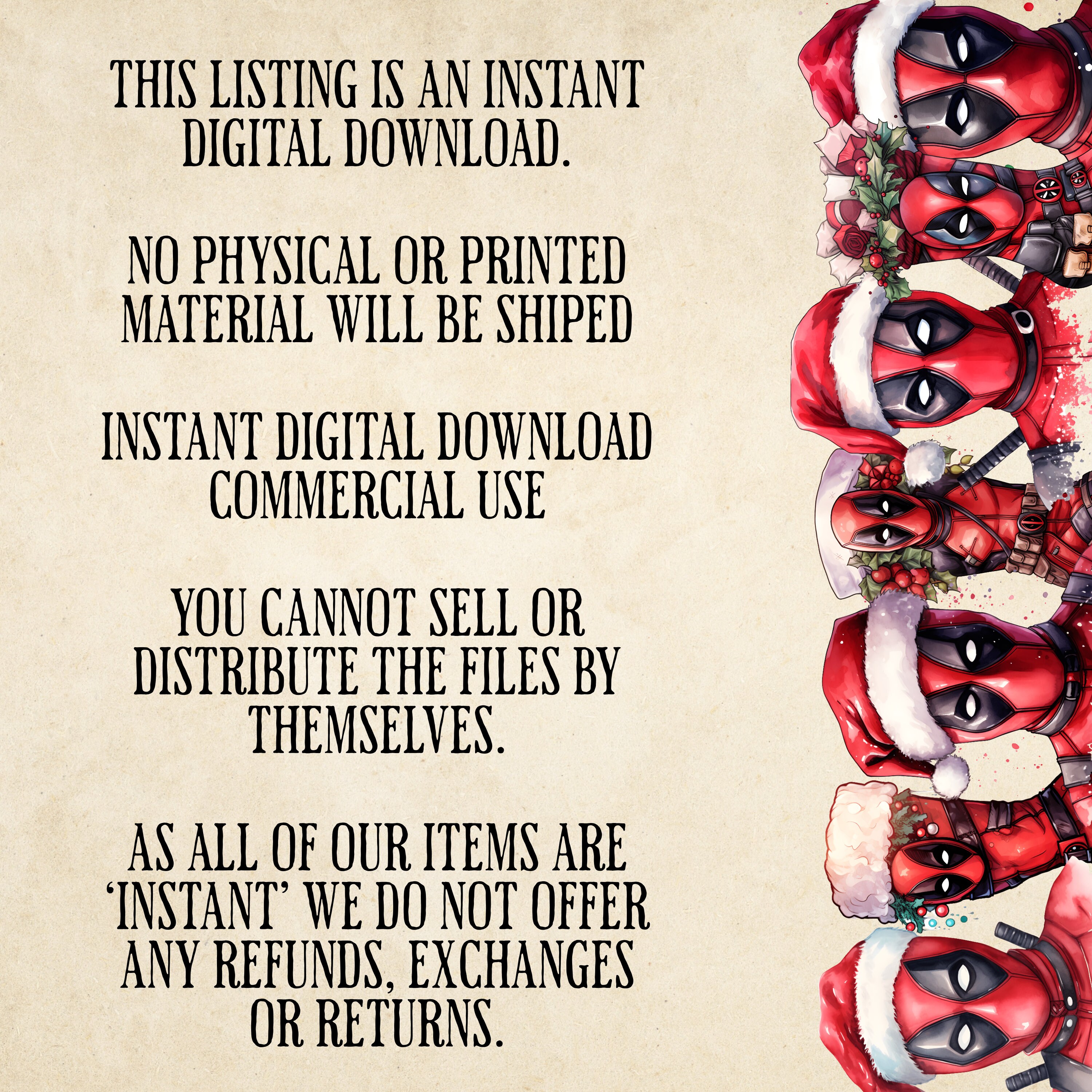 34 Watercolor Christmas Deadpool, Images for Printing, Christmas PNG ...