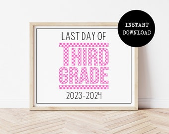 Last Day of 3rd Grade Sign Last Day of School Sign 2024 Bye Bye Third ...