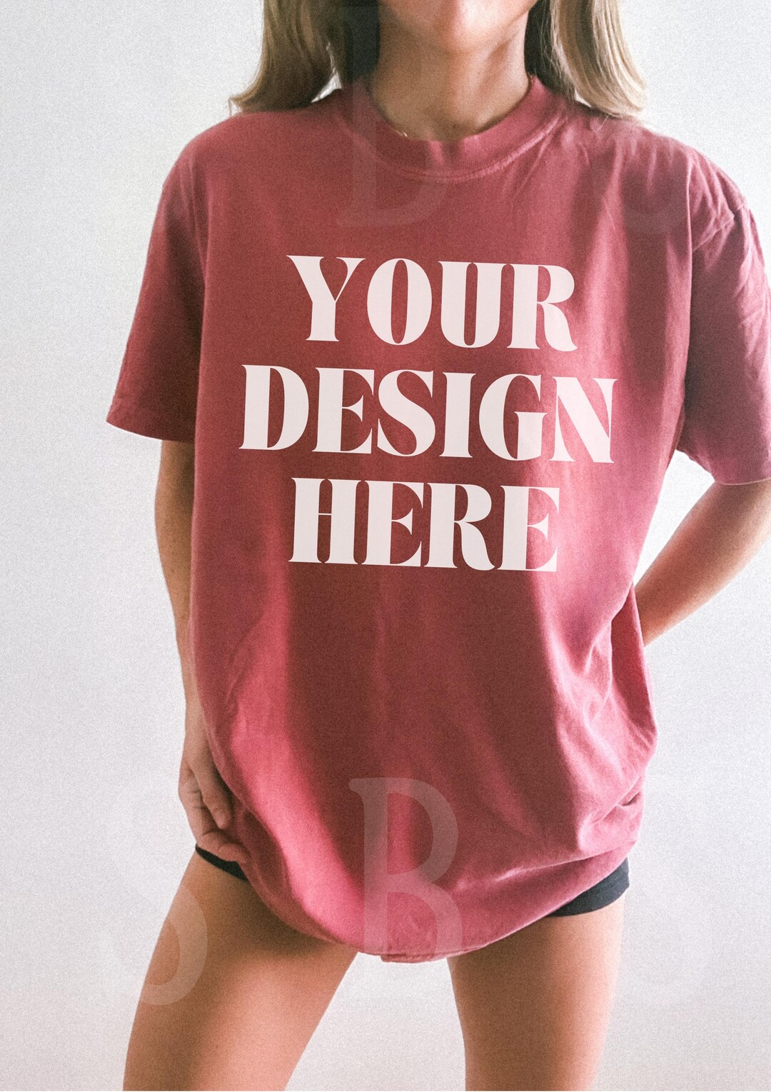 Comfort Colors 1717 Crimson Mockup Oversized C1717 Tshirt Mock up ...