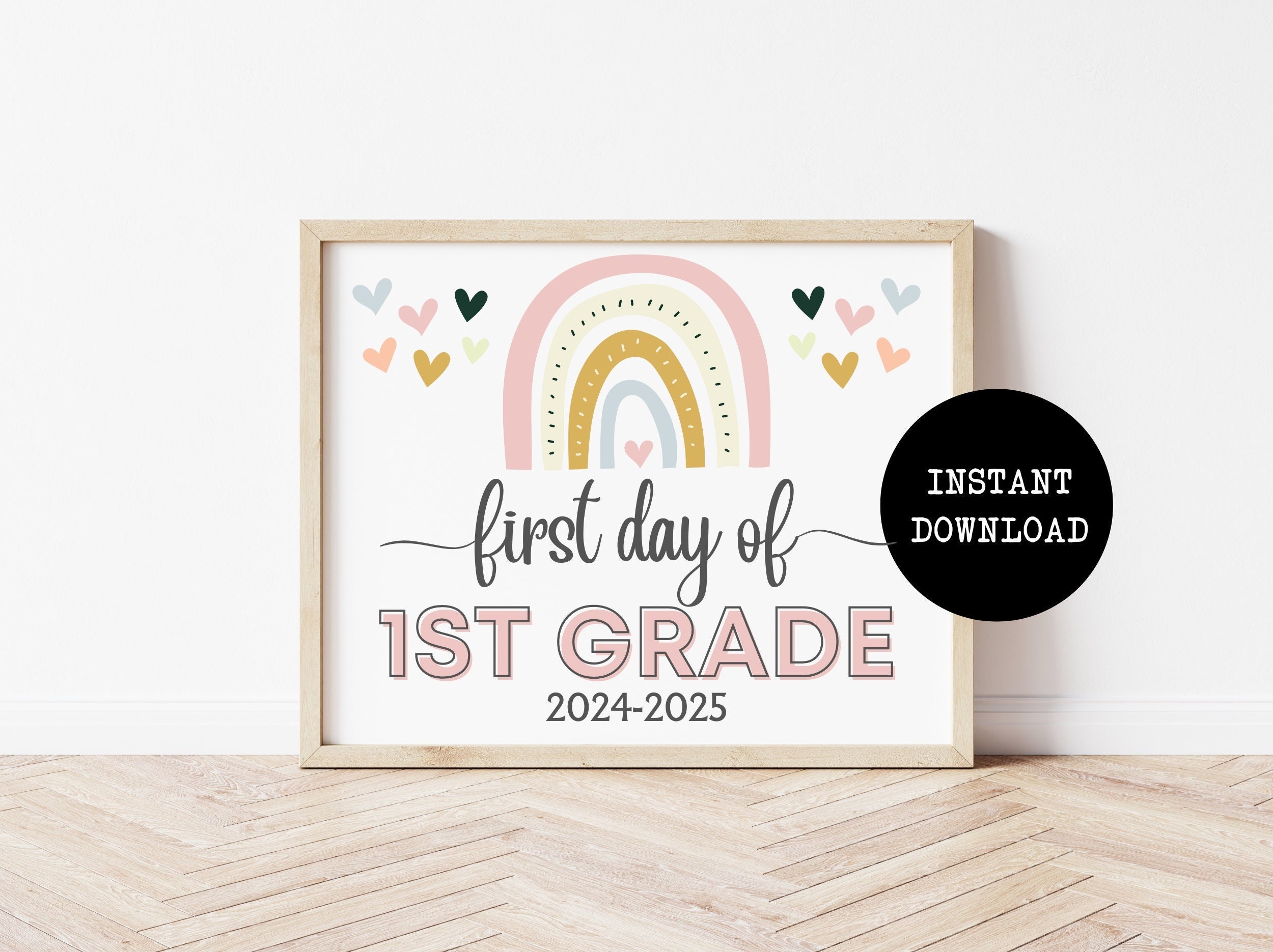Hello First Grade Sign, Printable Back to School Sign, Back to School ...