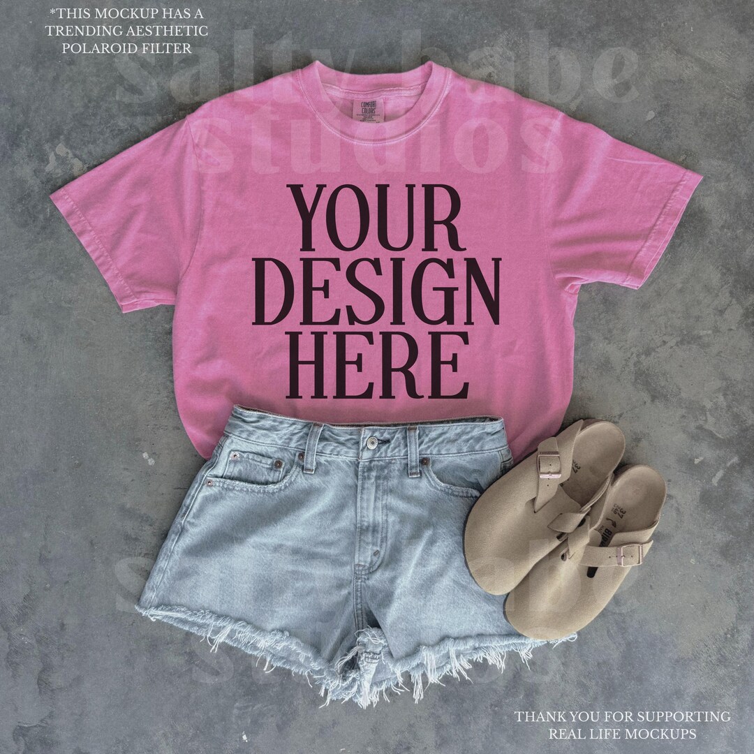 Comfort Colors 1717 Crunchberry Mockup Comfort Colors T-shirt Mockup ...