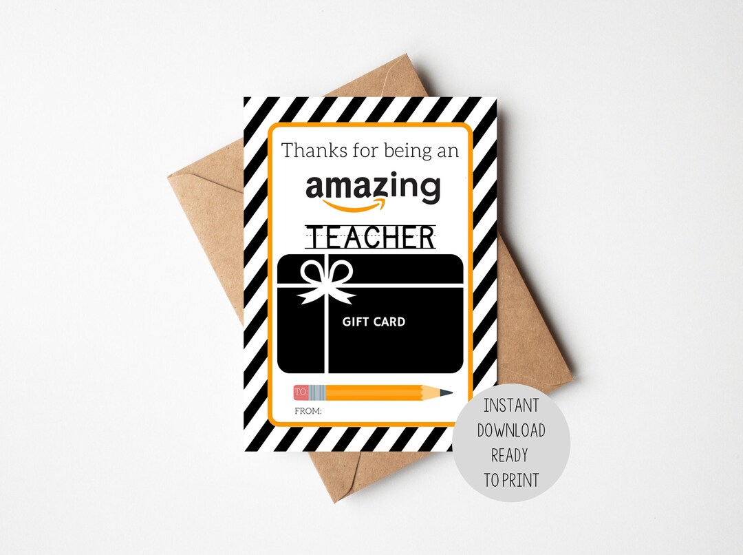 INSTANT DOWNLOAD Thanks for Being and Amazing Teacher Gift Card Being ...
