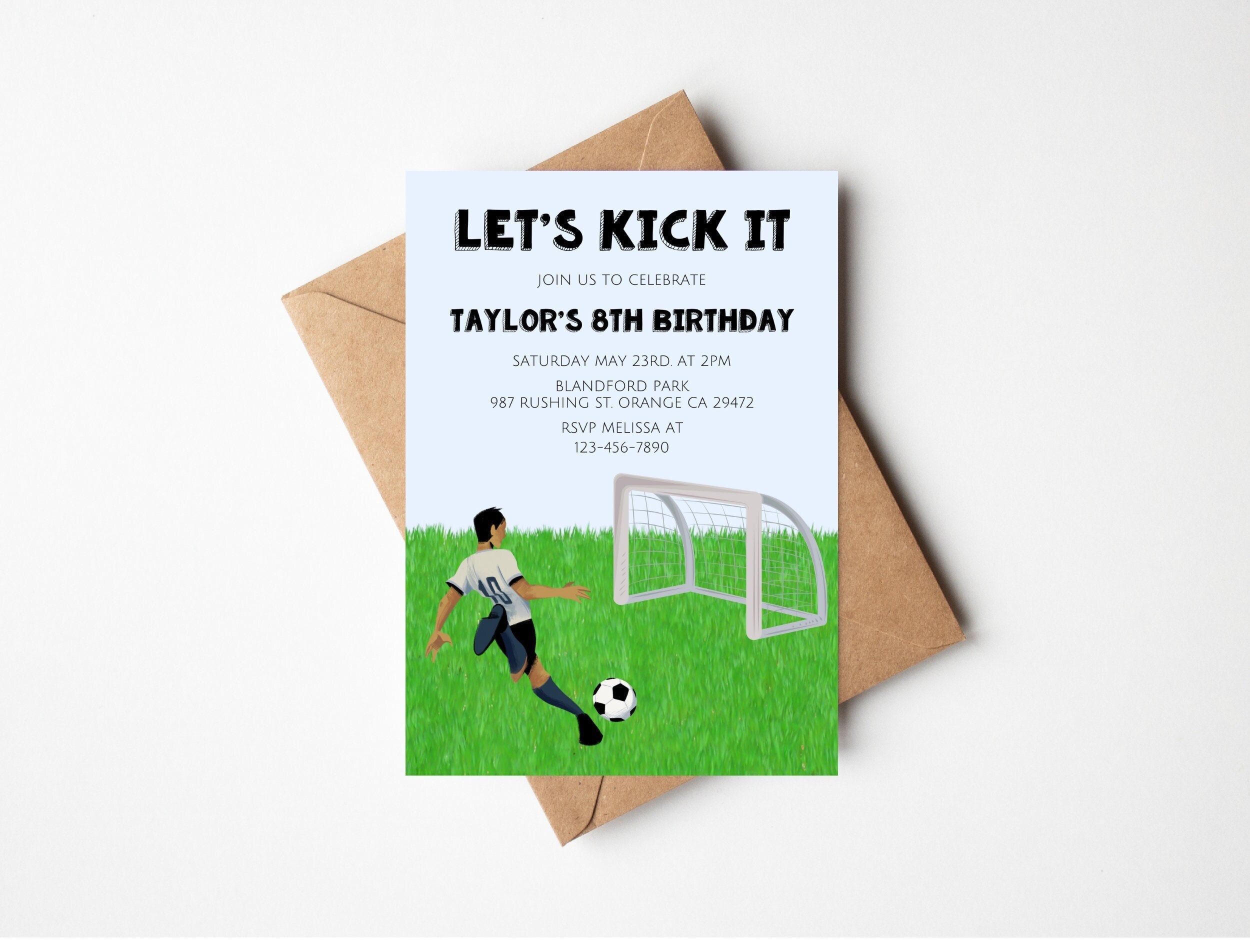 EDITABLE Soccer Birthday Invitation Let's Kick It Soccer - Etsy