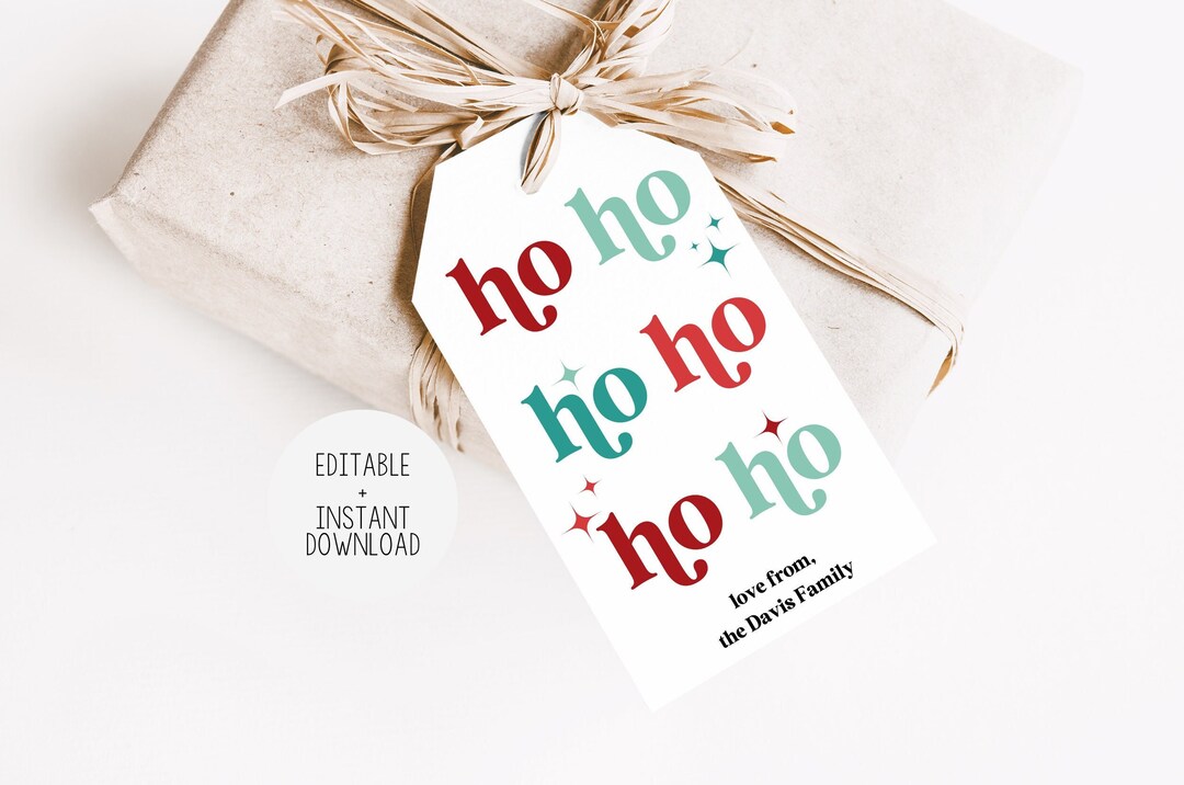 EDITABLE Christmas Treat Tags Merry Christmas Tags - Etsy