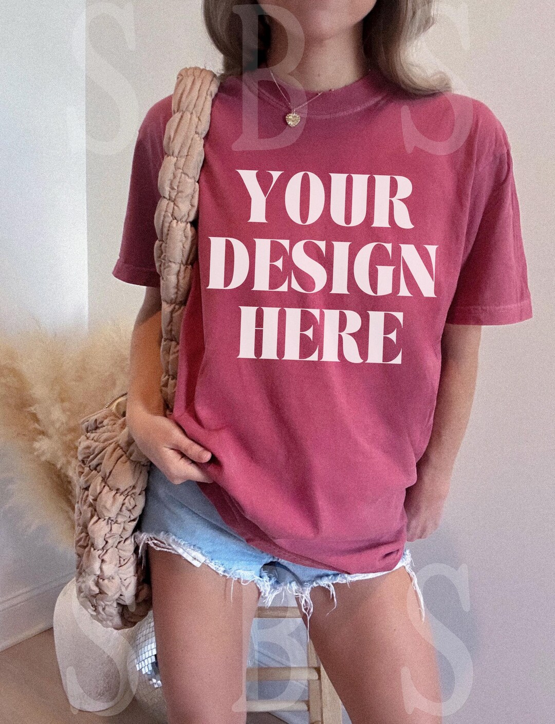 Comfort Colors 1717 Crimson Mockup Oversized C1717 Tshirt Mock up ...