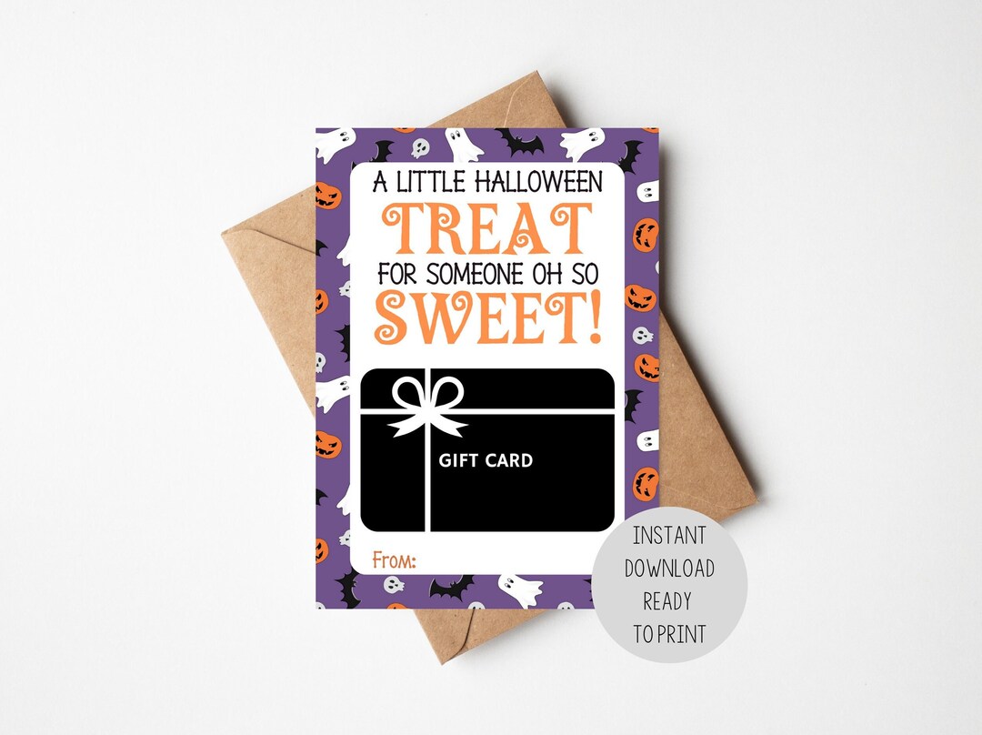 INSTANT DOWNLOAD Halloween Treat for Someone Sweet Gift Card - Etsy