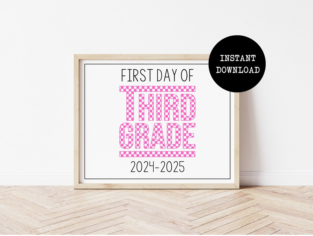 Hello 3rd Grade Sign, Printable Back to School Sign, Back to School 3rd ...