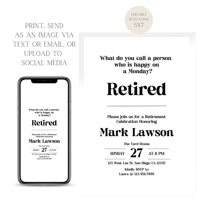 Funny Retirement Invitation Retirement Party Invitation Retirement ...
