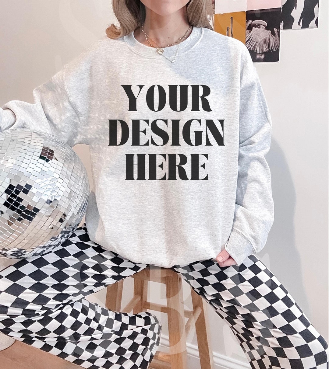 Ash Grey Gildan 18000 Sweatshirt Mockup Western Mock up Ash Gray ...
