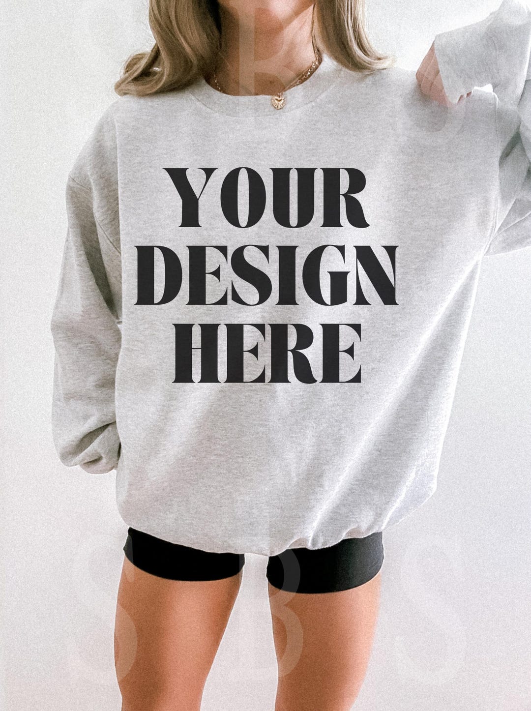 Ash Grey Gildan 18000 Sweatshirt Mockup Western Mock up Ash Gray ...