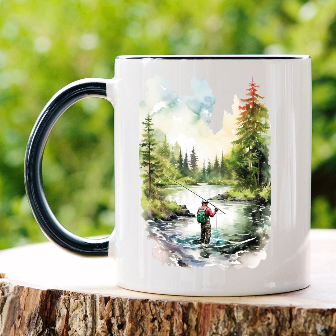 Fly Fishing Mug, Fisherman Coffee Mug, Trout Coffee Mug, Fish Coffee ...