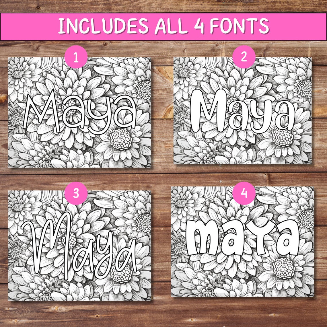 Custom Coloring Page for Kid Name Coloring Page Girl Name Sign for ...