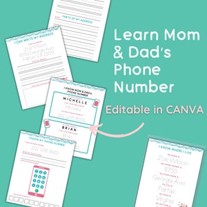 Editable Phone Number and Address Preschool Printable Number Activity ...