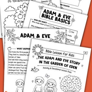 Adam and Eve Bible Lesson for Kids Printable | Sunday School Activity | Christian Bible Study ...