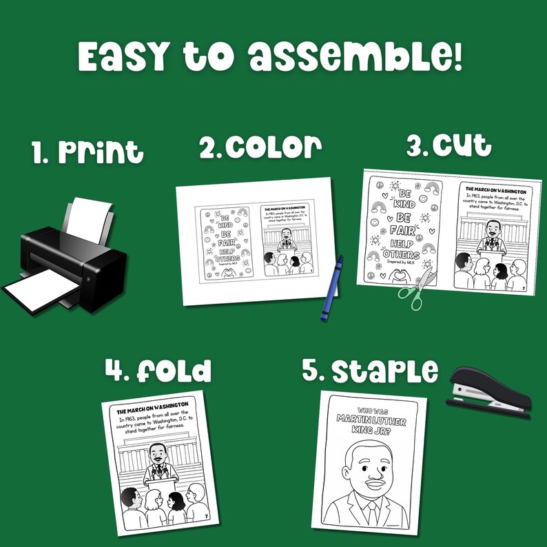 Libro para colorear e imprimir la biografía de Martin Luther King Jr ...