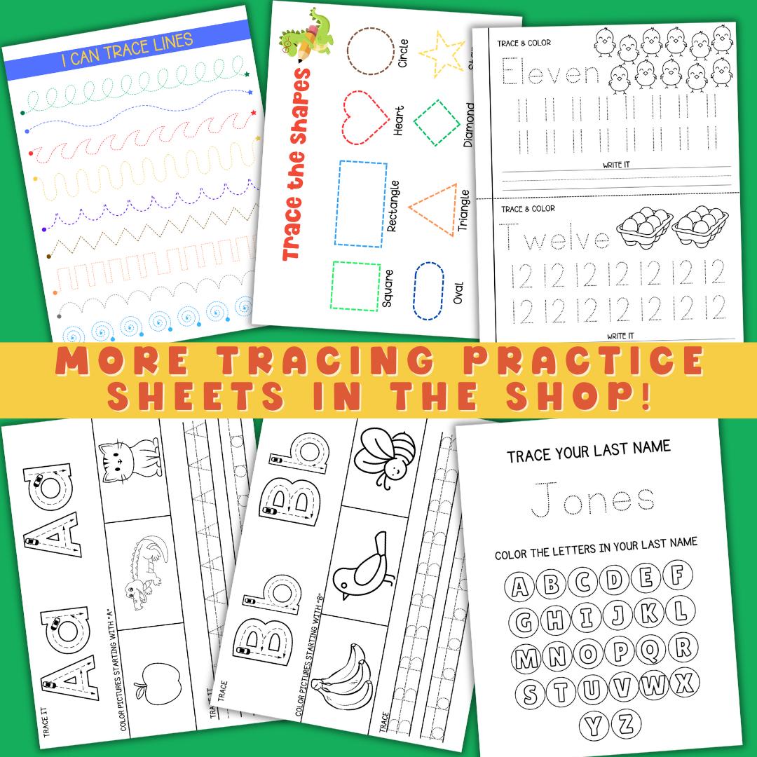 Name Writing Tracing Preschool Worksheet Handwriting Practice Toddler ...