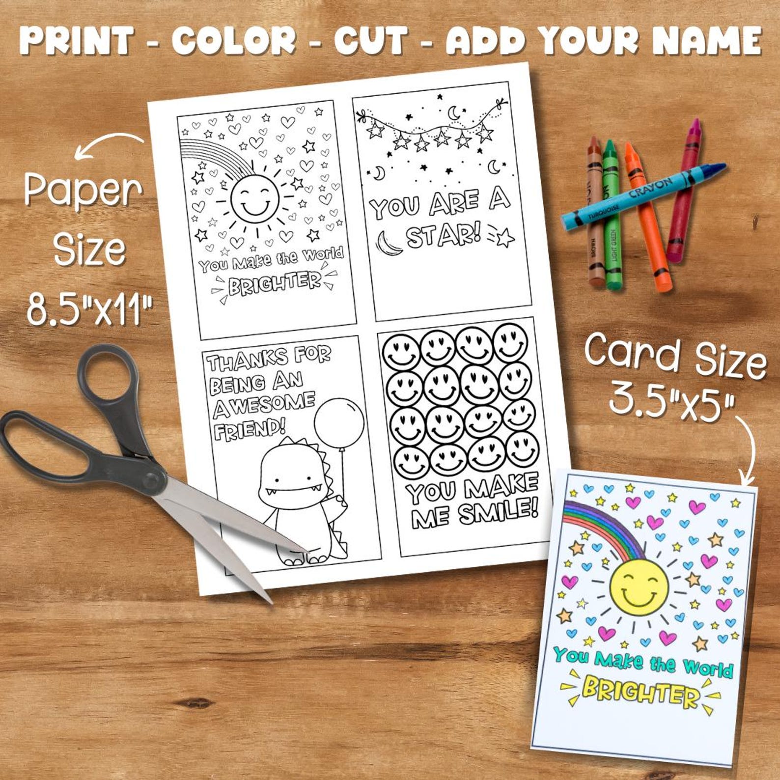 Spread Kindness Printable Coloring Card Page Kindness Activity Coloring ...