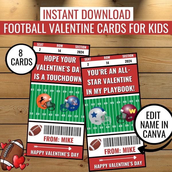 Football Valentine - Etsy