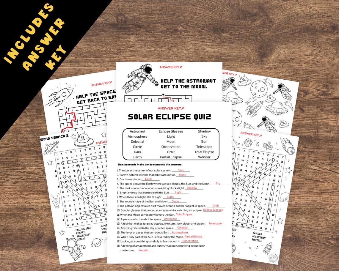 Solar Eclipse Science Printable Space Coloring Page Solar System ...